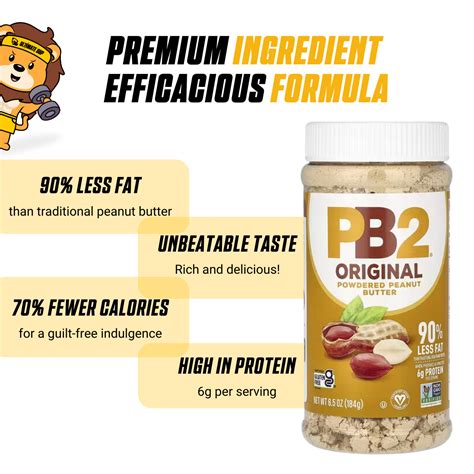 Pb2 Foods Powdered Peanut Butter 90 Less Fat High Protein Low