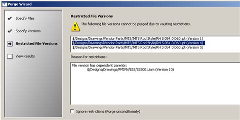 Purging Files Restricted File Versions Autodesk Community