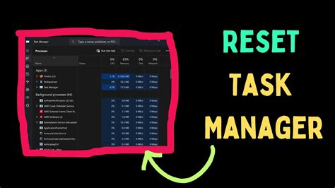 How To Reset Task Manager In Windows Youtube