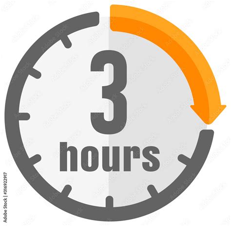 Timer Clock Vector Color Icon Illustration 3 Hours Stock Vector