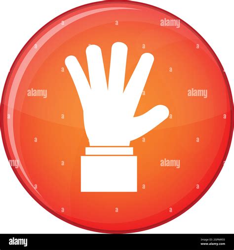 Hand Showing Five Fingers Icon Flat Style Stock Vector Image And Art Alamy