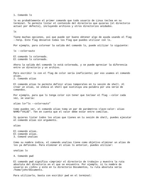 comandos para linux pdf archivo de computadora interfaz de línea