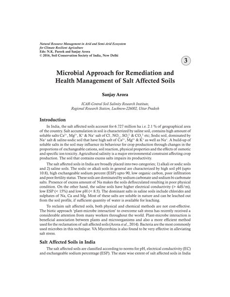 PDF Microbial Approach For Remediation And Health Management Of Salt Affected Soils