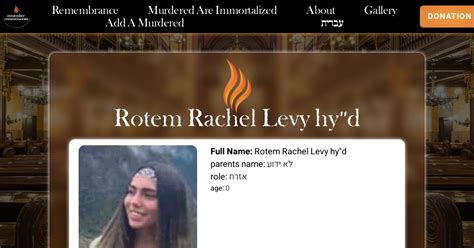 Murdered Rotem Rachel Levy Remember Commemorate Every Murdered
