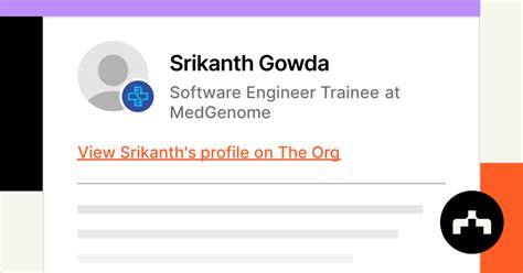 Srikanth Gowda Software Engineer Trainee At Medgenome The Org