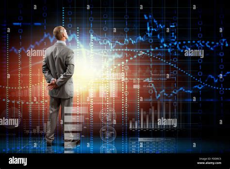 Back View Image Of Businessman With Arms Crossed Behind Back Stock