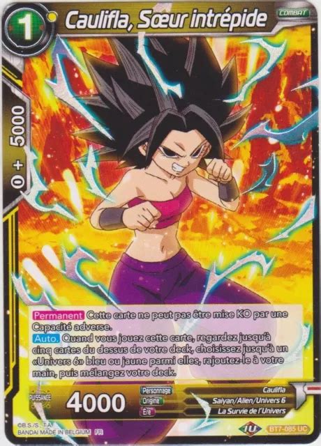 Carte Dragon Ball Super Card Game Caulifla Sœur Intrépide Bt7 085