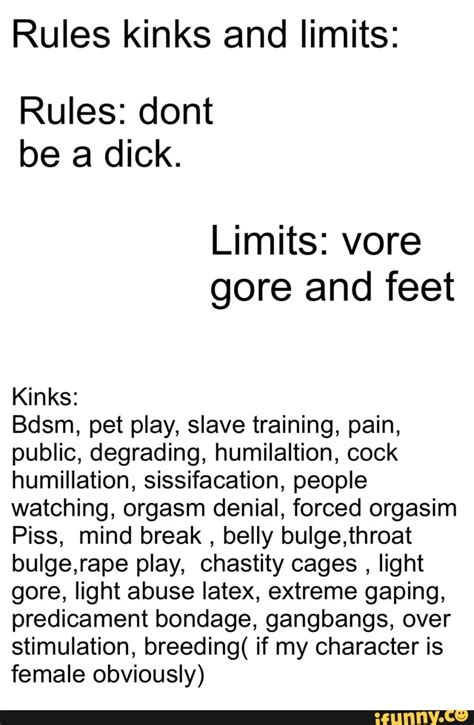 Rules Kinks And Limits Rules Dont Predicament Bondage Gangbangs