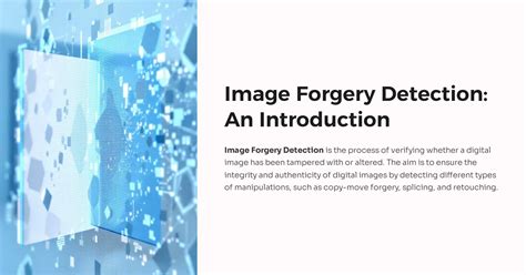 Image Forgery Detection An Introduction