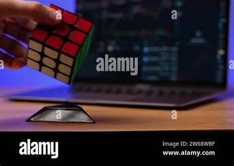 Togliatti Russia October 28 2021 Rubiks Cube With Laptop Concept