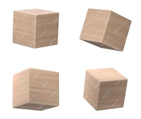Free Vector 3d Wood Cube Block Realistic Vector For Word Game Isolated On White Background