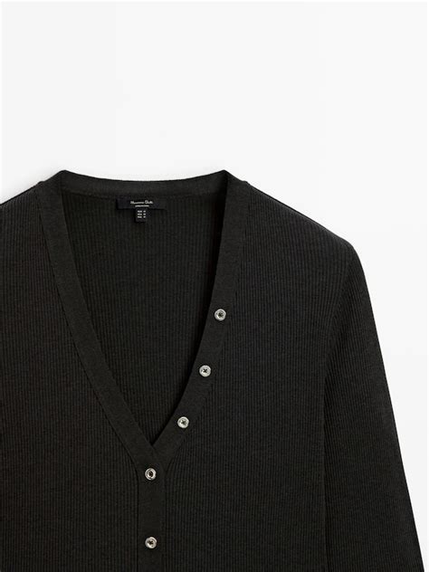 Camiseta Canalé Manga Larga Botones Dorados · Negro Marrón · Camisetas