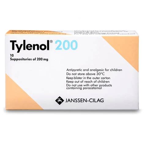 Tylenol 200mgsupp 10s