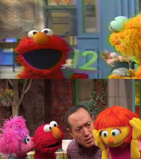 Julia Cringes Over Elmo Getting Into A Rage By Ehrisbrudt On Deviantart