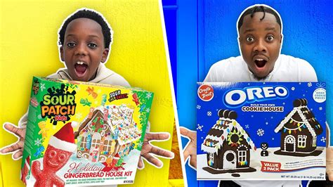 Candy Vs Cookie Gingerbread House Challenge Youtube
