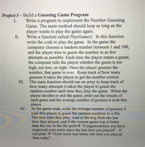 Solved Build A Guessing Game Program Write A Program To