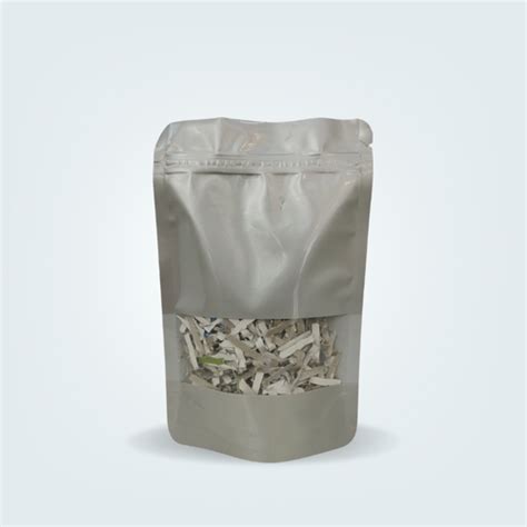 Standup Pouch Silver With Rectangular Window Myperfectpack