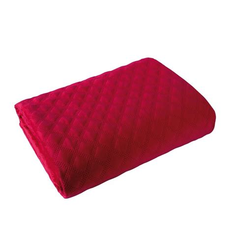 Narzuta na Łóżko 220x240 Czerwona Welurowa Velvi 043 VELVI0 NAP 043