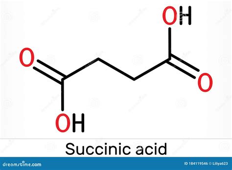 Succinic Acid Butanedioic Acid C4h6o4 Molecule It Is Food Additive