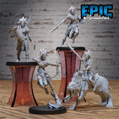 3d Printable Barbarian Tribe Female Set Arctic Warrior Frozen Human