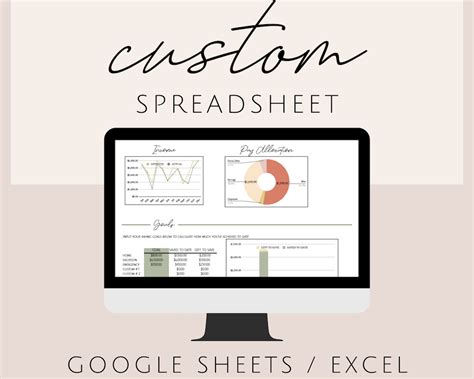 Custom Spreadsheet Google Sheets Or Excel Deposit Personal Or