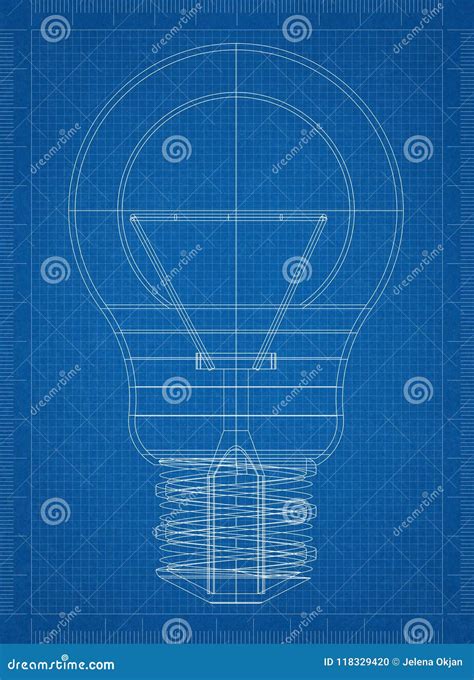 Light Bulb Architect Blueprint Stock Illustration Illustration Of Architect Concept 118329420