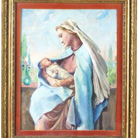 Baccio Maria Bacci 1888 1974 Madonna Con Bambino Olio Su Tela