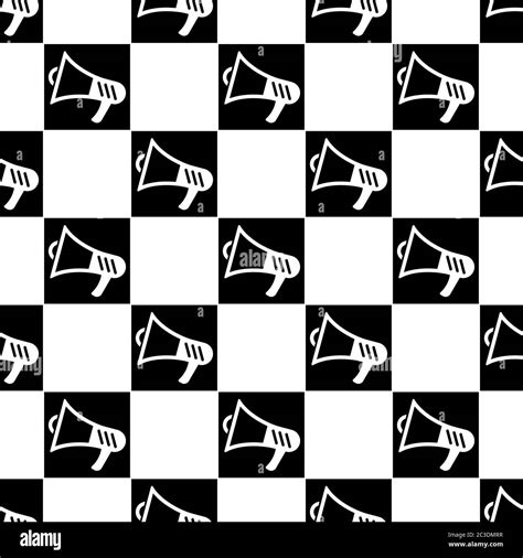 Megaphone Icon Seamless Pattern Megaphone Vector Art Illustration