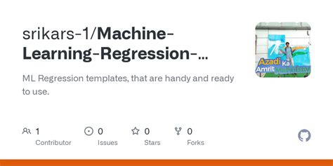 Github Srikars 1machine Learning Regression Templates Ml Regression Templates That Are