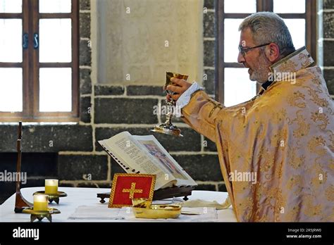 Senior Priest Abraham Firat Seen Leading The Ritual At Diyarbak R Surp