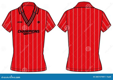 Women Sports Polo Collar T Shirt Jersey Design Flat Sketch Illustration