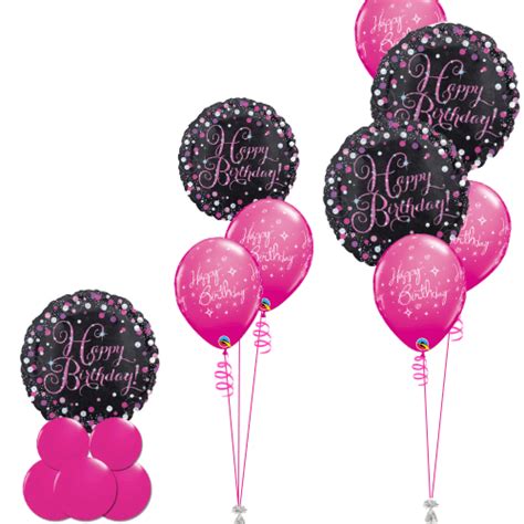 Black And Pink Birthday Balloon Cardiff Balloons