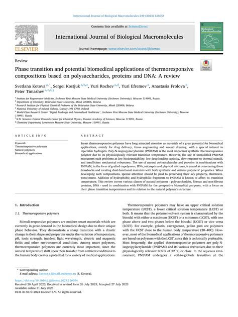 Pdf Phase Transition And Potential Biomedical Applications Of