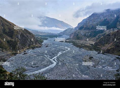 Darialschlucht Mit Dem Fluss Terek Fluss Tergi Hinten Stepanzminda