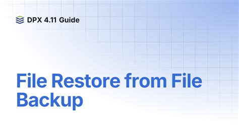 File Restore From File Backup Dpx 411 Guide