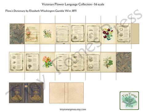 Miniature Victorian Flower Language Book Collection Digital Download