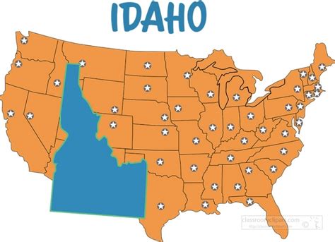 Us State Maps Clipart Idaho Map United States Clipart 2