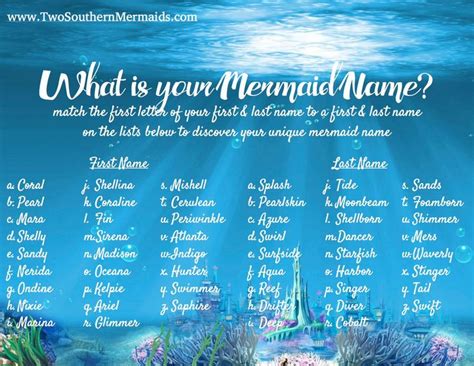 What Is Your Mermaid Name Mermaid Names Names Mermaid