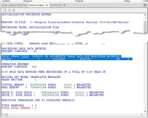 Getting Fatal Error T2090 When Using Plastic Type Nonlinear Material With Nonlinear Analysis
