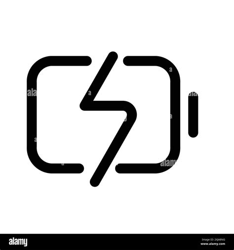 Charging Battery Icon Set In Thin Line Outline Style And Linear Vector Sign Stock Vector Image