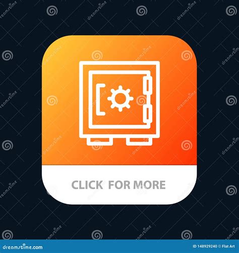 Lock Locker Security Secure Mobile App Button Android And Ios Line Version Stock Vector