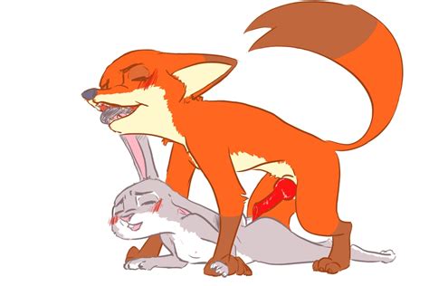 Rule 34 Anthro Blush Canine Disney Duo Female Flat Chest Fox Fur Judy