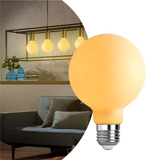 Brighfivey Frosted Globe Light Bulbs 60 Watt Equivalent 6W No Dimmable
