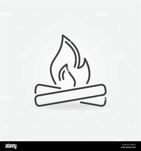Fire Outline Icon Burnable Trash Vector Concept Symbol Stock Vector
