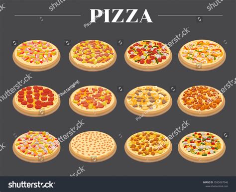 Pizza Menu Vector Set Collection Graphic Stock Vector Royalty Free