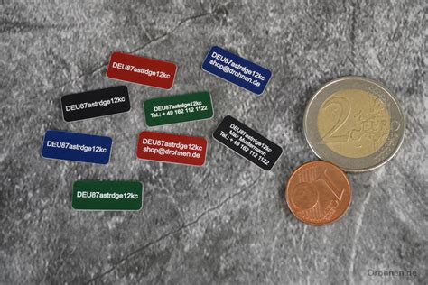 Drohnen Kennzeichen kaufen Kennzeichnung mit Plaketten für Drohnen