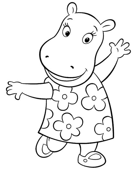 Suunnittelu Tasha The Hippopotamus Of The Backyardigans Värityskuvat