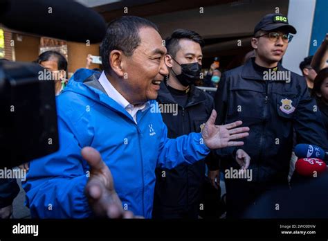 Taipei Taiwan 13th Jan 2024 Kmt President Candidate Hou Yu Ih Is