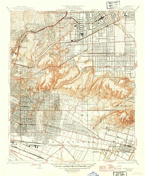 Classic Usgs Alhambra California 75x75 Topo Map Mytopo Map Store
