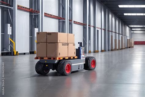 Automated Guided Vehicle In Warehouse Logistic And Transport